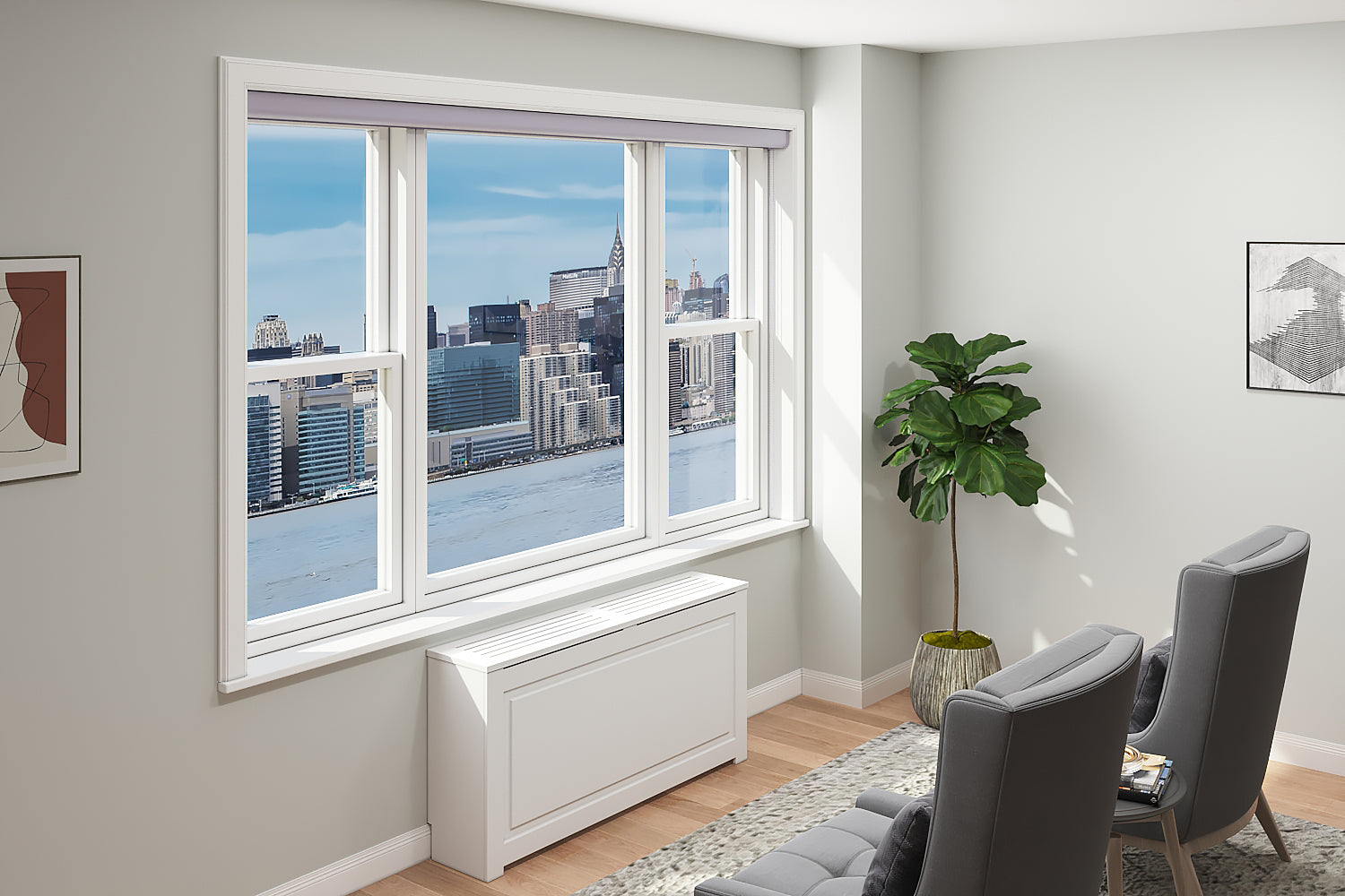 "AVELINE" Decorative HVAC & PTAC Cover Cabinet, Top Cover Equipped wit ...